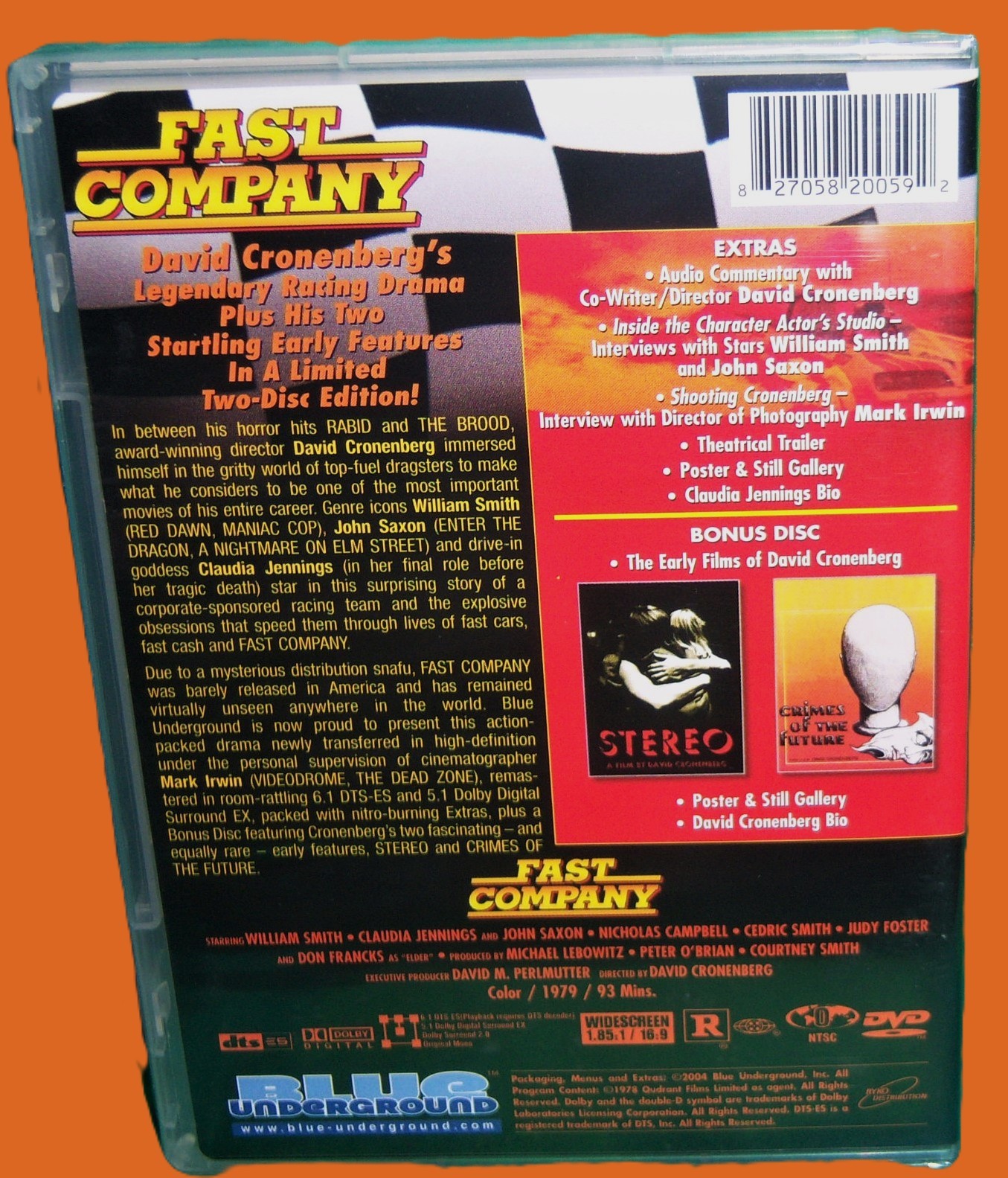 NEW RARE OOP DAVID CRONENBERG FAST COMPANY 2 DISC LIMITED EDITION MOVIE ...