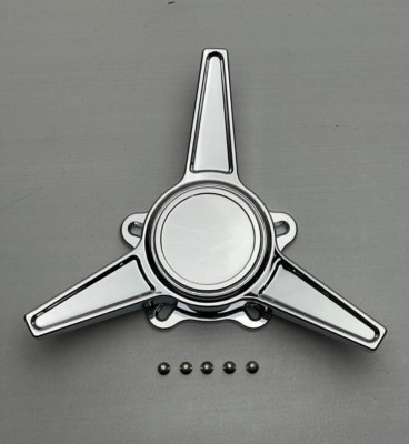 Rev Classic Chrome Plastic Threaded Spinner Tri Bar Center Cap 330C03 ...
