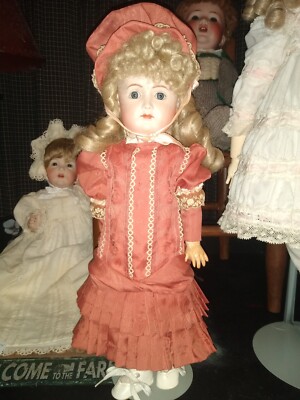 ANTIQUE REPRO 17 in BRU Signed Susan Hawkins Miranda bisque and compo ...