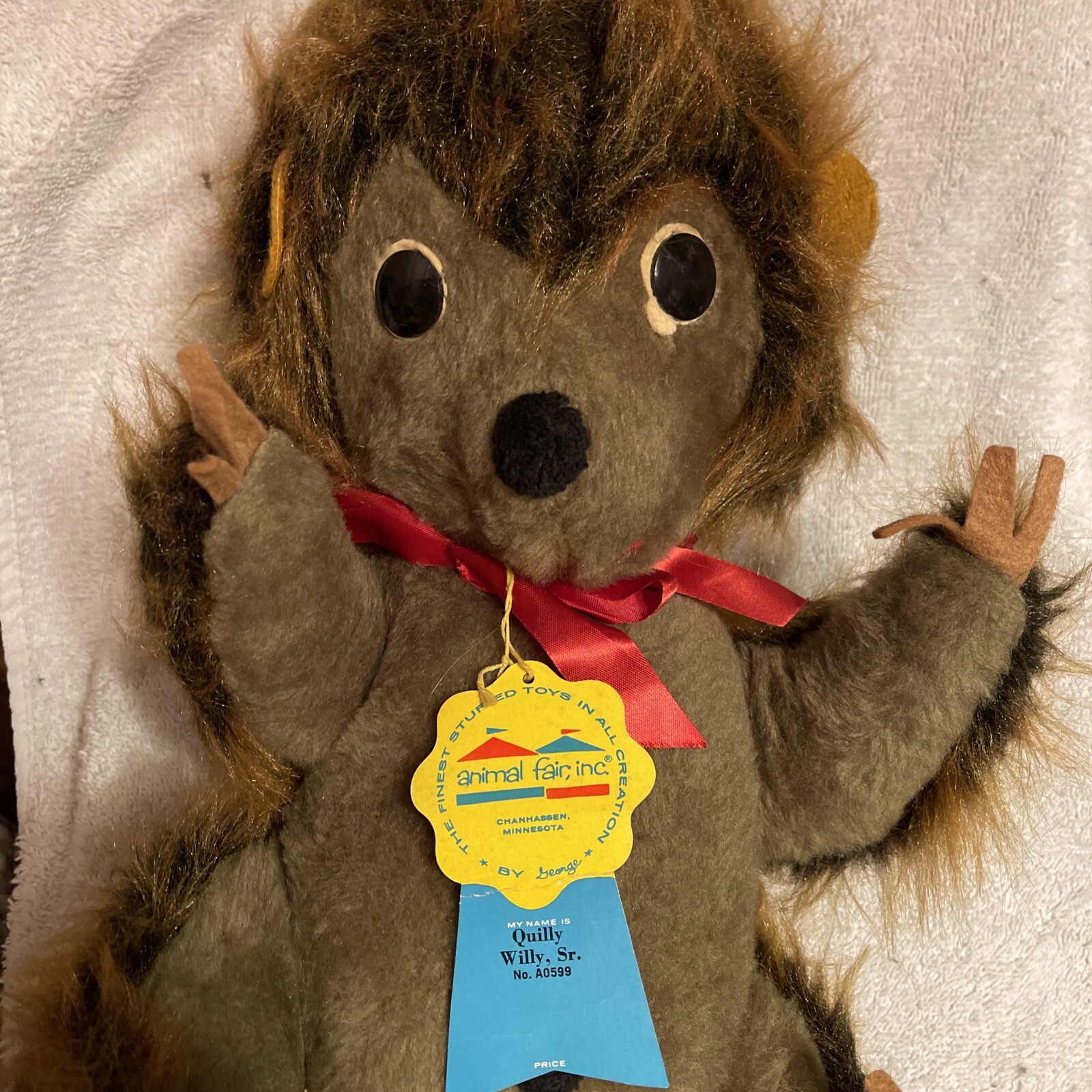 Quilly Willy Plush Doll Porcupine Plain Mascot Saskatchewan Animal Fair ...