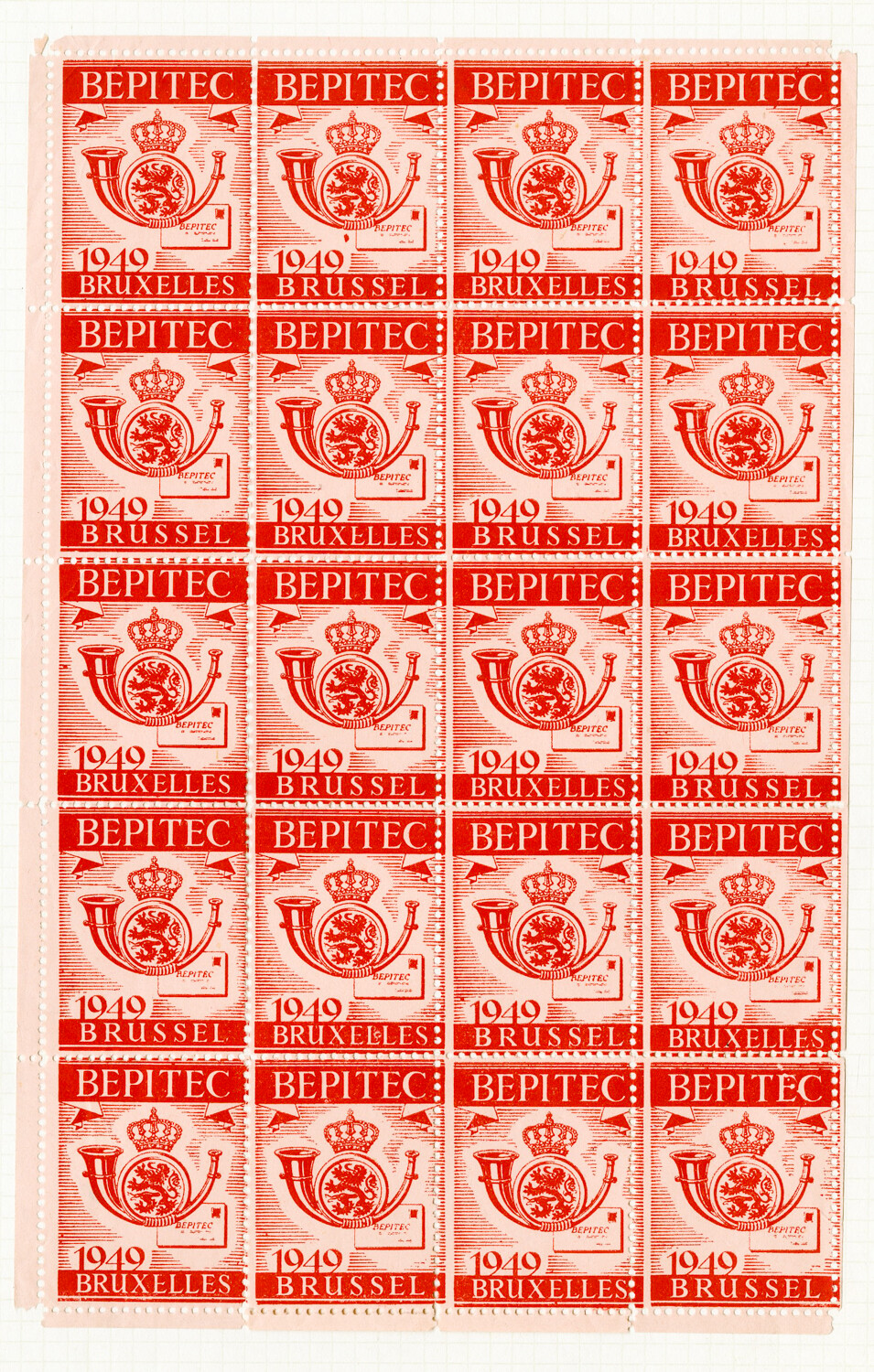 Belgium Stamp Rare Label Sheet for BEPITEC 1949 Rare label | eBay