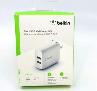 Belkin Boost Charge Dual USB-A Wall Charger 24W (WCB002dqWH)™ | eBay