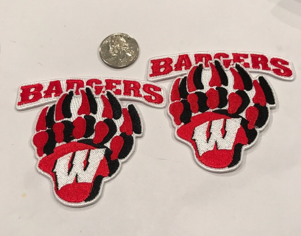 2-WISCONSIN U Wisconsin Badgers Vintage Embroidered Iron on Patches 3.5 ...