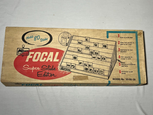 Vintage FOCAL Super SLIDE EDITOR Light Box w/ Box & Instructions Holds ...