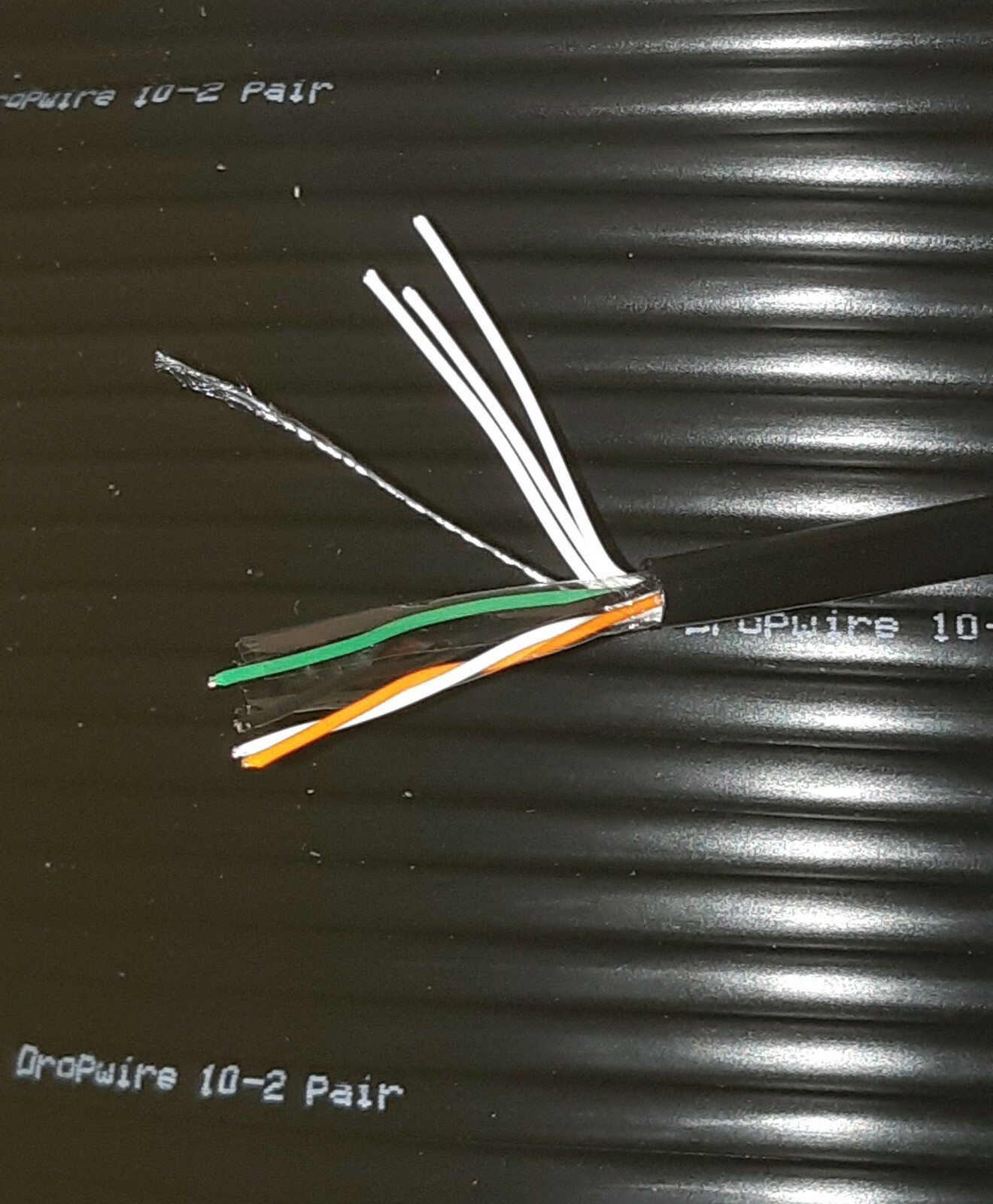 50m COIL x DROPWIRE No.10 - 2 Pair Overhead External Telephone cable BT ...