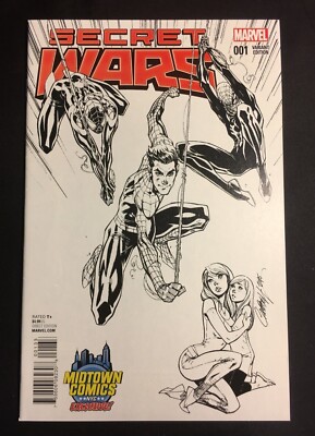SECRET WARS 1 VARIANT J SCOTT CAMPBELL SKETCH SPIDER MAN NYC EXCLUSIVE ...
