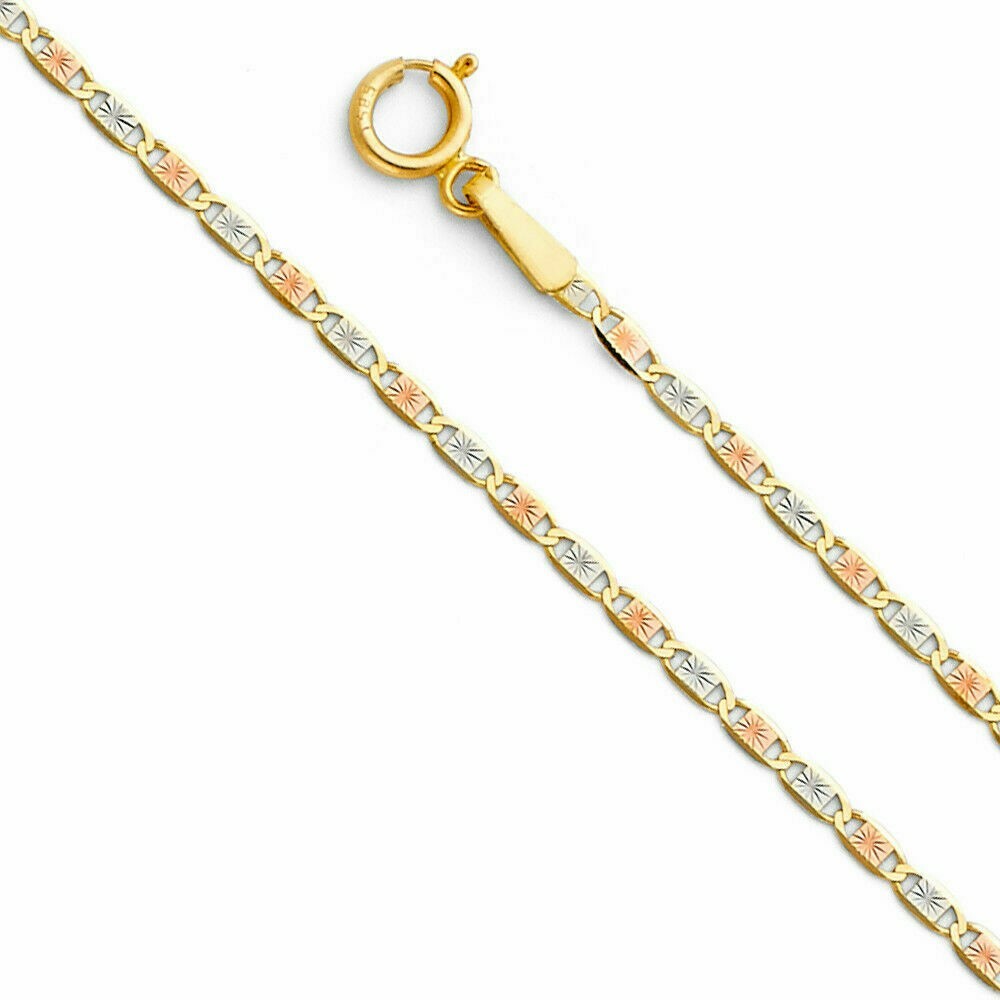 Real 14KT Tri Color Gold CZ Rifle Gun Arm Charm Pendant Valentino Free ...