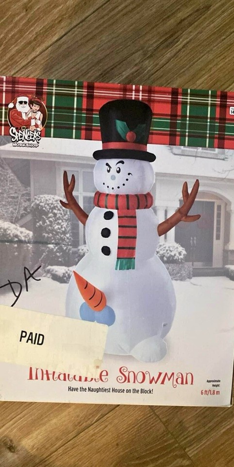 2018 Spencer’s “Snowballs Deep” Inflatable Boner Snowman 6”Feet Adult ...
