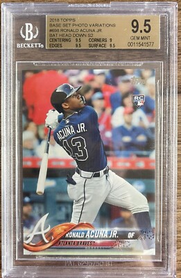 2018 Topps Bat Down Ronald Acuna Jr. ROOKIE RC #698 BGS 9.5 GEM MINT ...