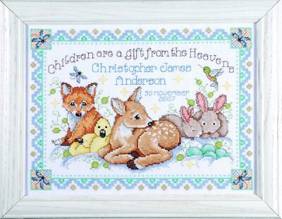 Design Works Crafts Counted Cross Stitch, Woodland Baby Sampler, 12 by ...