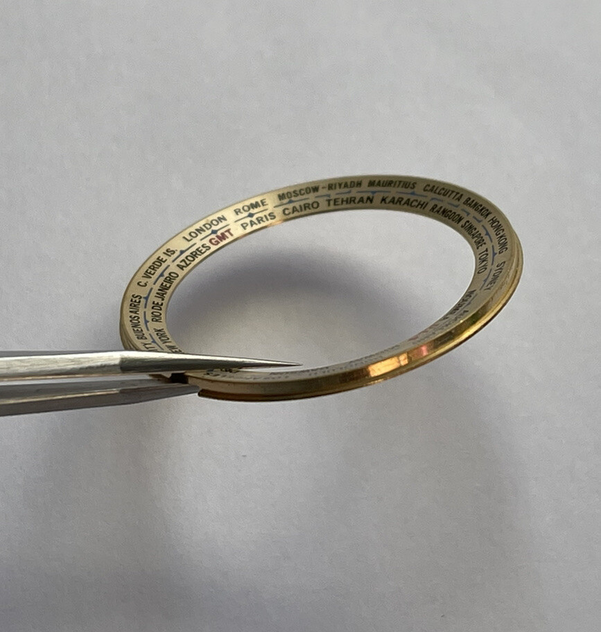 Genuine Seiko 6117-6409 World Time GMT Yellow Inner Bezel Ring Part ...