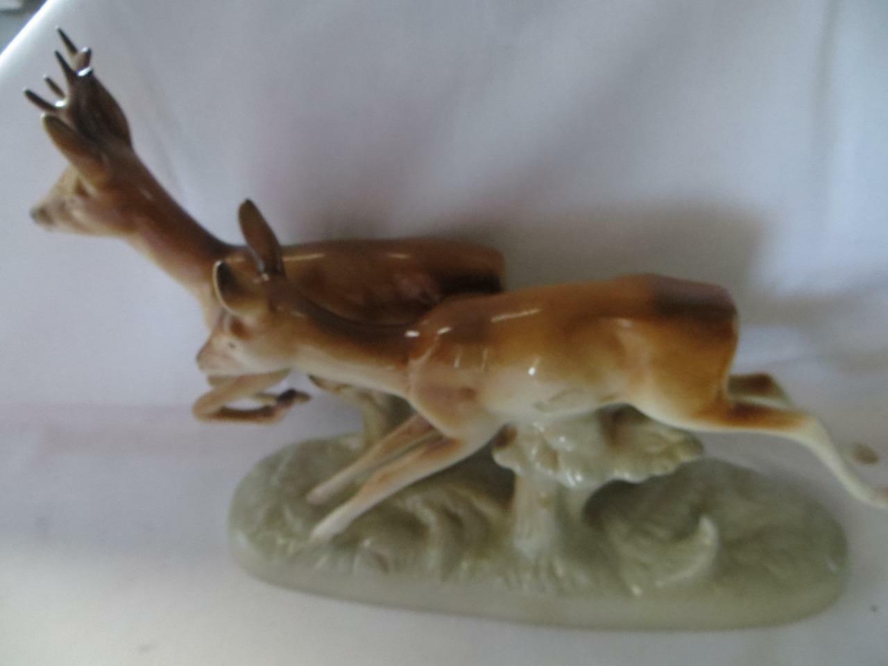 Royal Dux Buck & Doe Leaping Deer Figurine Statue | eBay