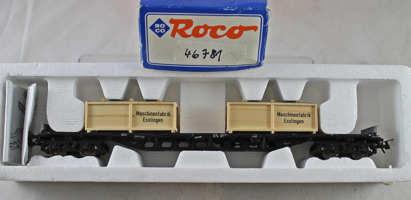 Roco 46781 Rungenwagen mit 2 Holzkiste beladen DB aus einer Sammlung ...