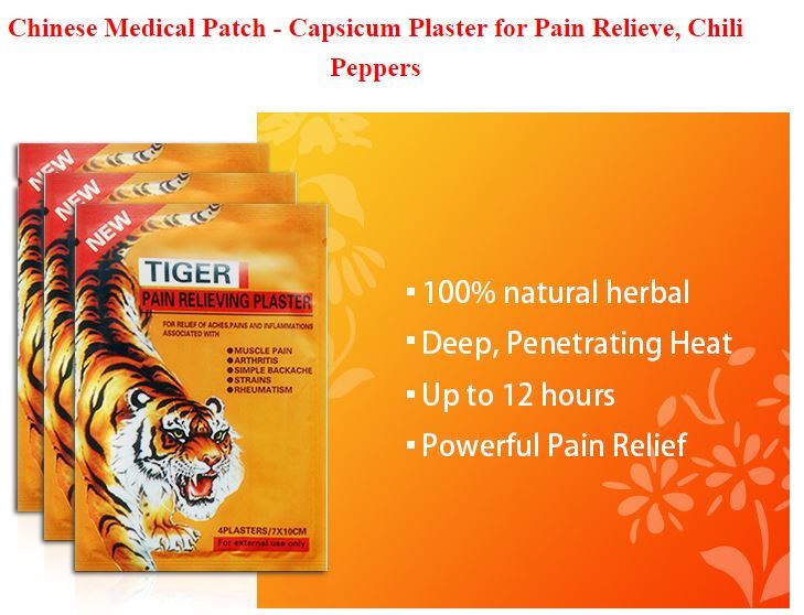 Tiger Heat Balm Pain Relief Patch Capsicum Plaster Heat Patches 8 to 60 ...