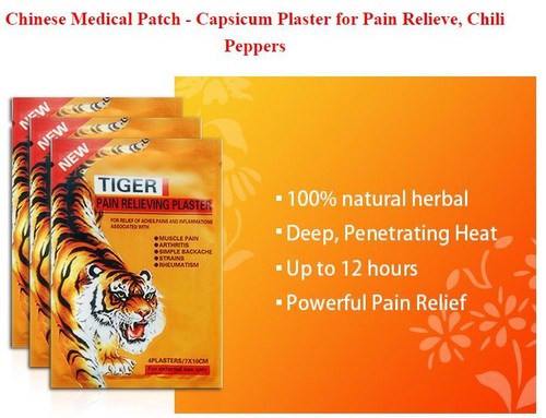 Tiger Heat Balm Pain Relief Patch Capsicum Plaster Heat Patches 8 to 60 ...