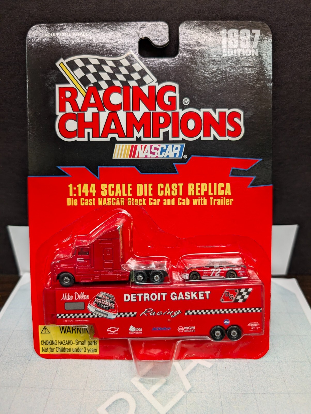1:144 #72 MIKE DILLON DETROIT GASKET RACING CHAMPIONS TRANSPORTER ...