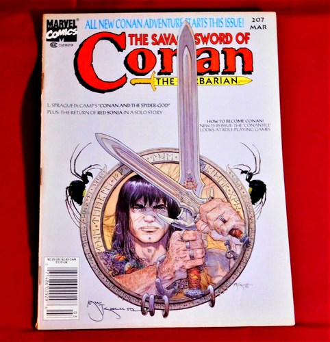 THE SAVAGE SWORD OF CONAN BARBARIAN #207 MAGAZINE SIGNED ARTIST MICHAEL ...