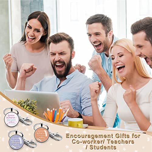 18 Pieces Inspirational Keychain Bulk Employee Appreciation Key Chain ...