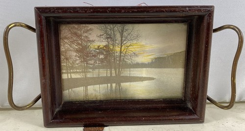 Small Antique David Davidson Colored Photo Print Lake Scene | eBay