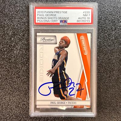 2010-11 Panini Prestige Bonus Shots Orange #220 PAUL GEORGE Signed ...