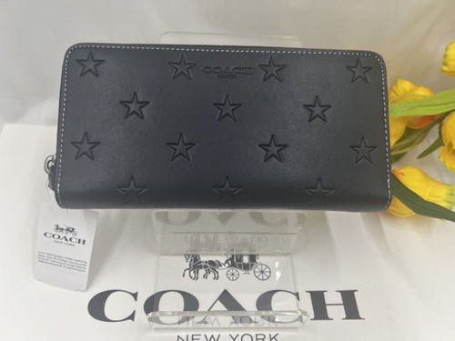 COACH Wallet Coach Black Star Long Zip Round Zipper | eBay