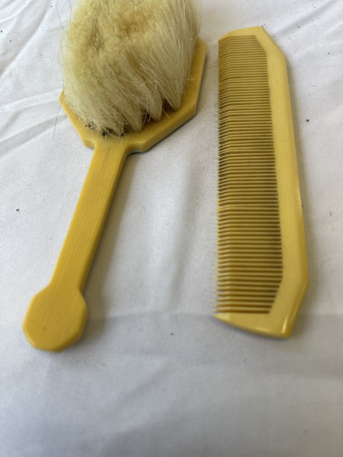 Vtg Baby Art Deco Celluloid Bakelite Brush And Comb/Cream Floral 5 3/8 ...