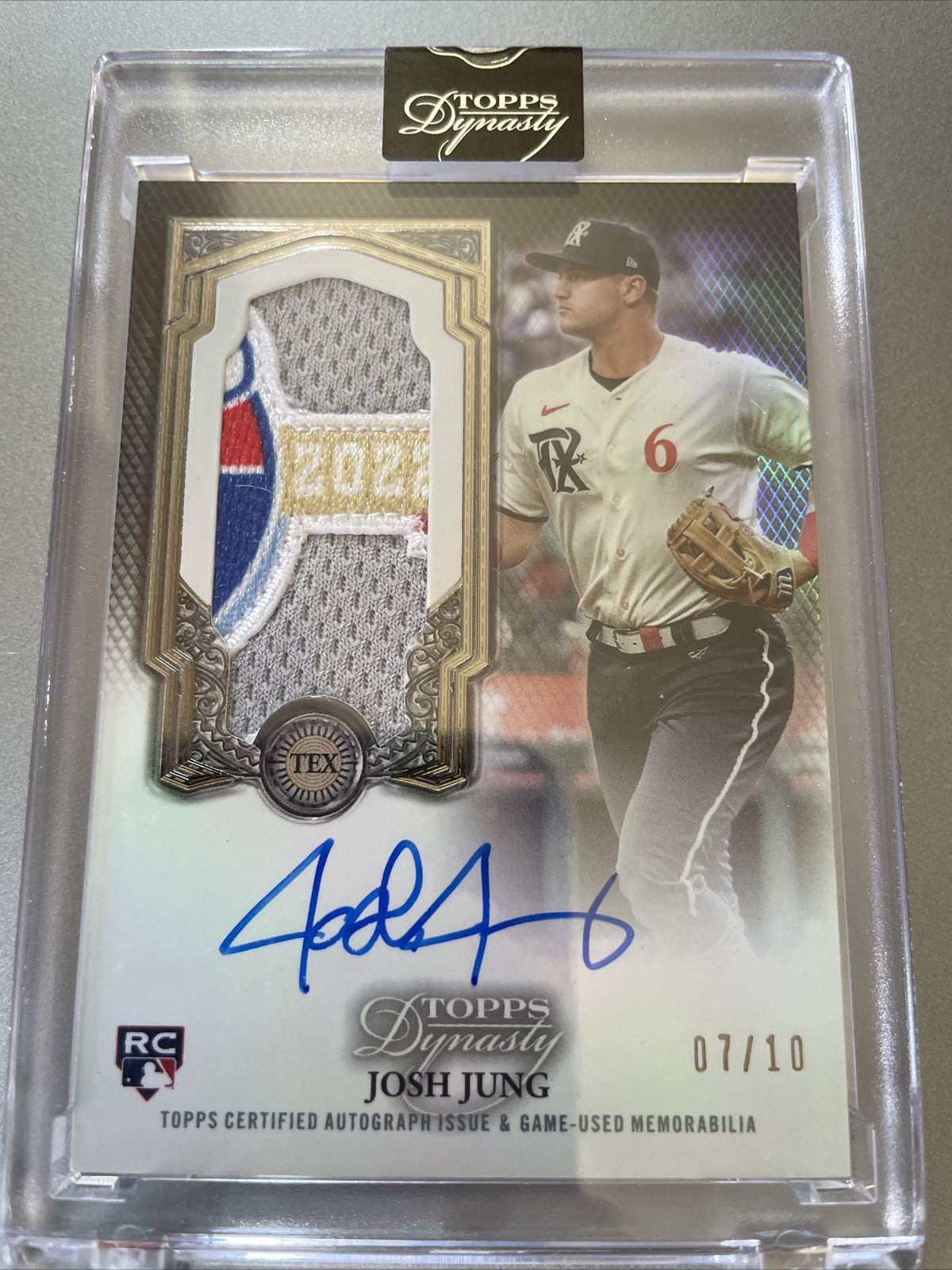 🔥2023 Topps Dynasty JOSH JUNG Auto Patch Variation RC 7/10! 6 Colors ...