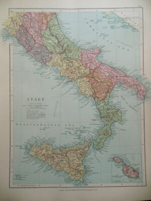 Pre-1900 - Map Of Southern Italy