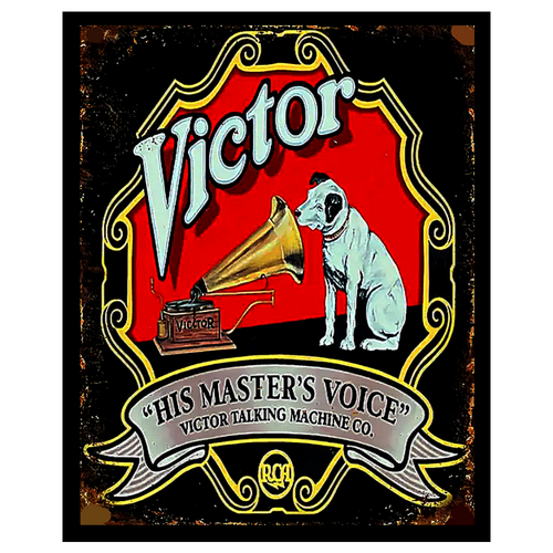 RCA VICTOR DOG STICKER SIGN LITTLE NIPPER GRAMOPHONE VINTAGE REPLICA 4 ...