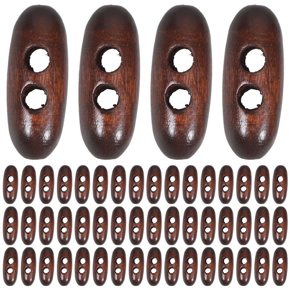 50 Pcs Wooden Oval Buttons for Sweaters Decorative Clothes Toggle ...