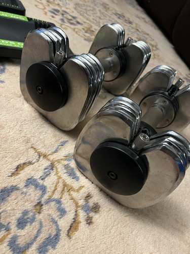 Golds Gym Dumbbell Spacesaver 25 lbs Singles Adjustable Select A Weight ...