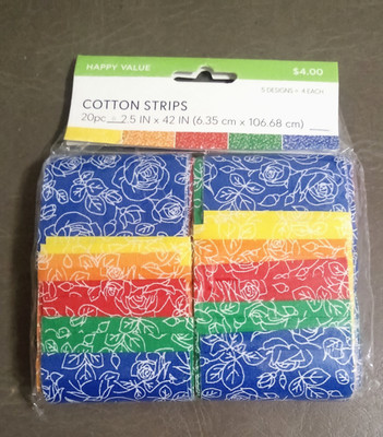 4 Packages Happy Value Cotton Fabric Strips 80 Pcs | eBay
