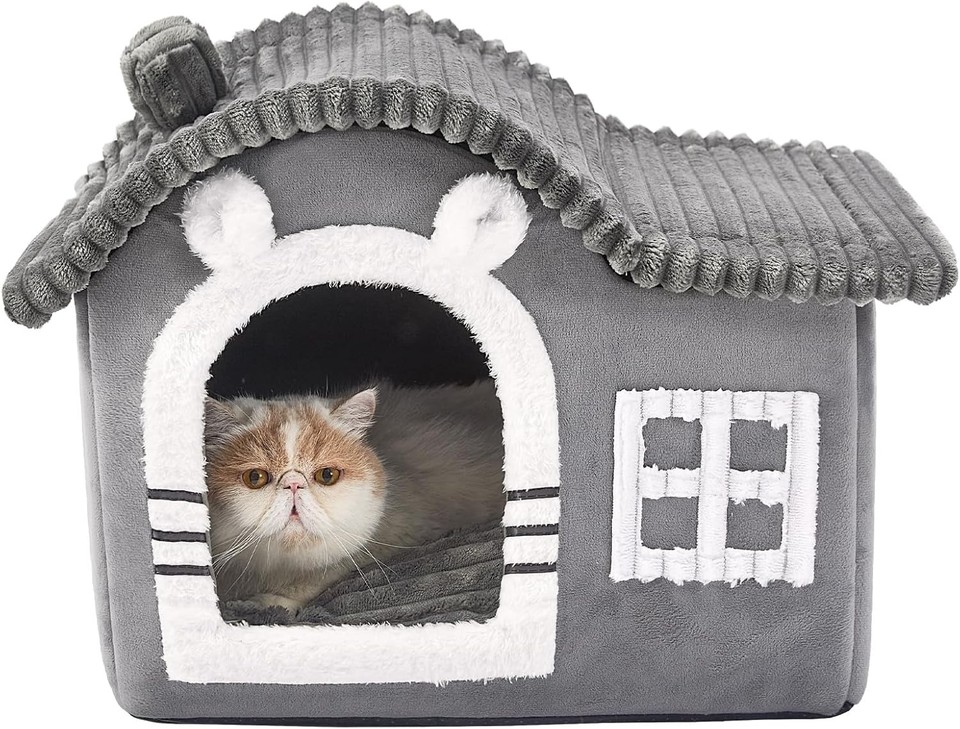 Bear Cat Houses Indoor Cats Chimney Cute Cat Bed Cave Enough Interior ...