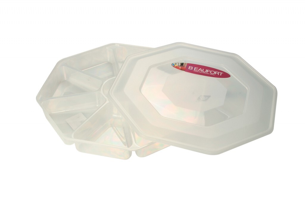 Nibbles Snack Tray 8 Section With Lid Plastic Crudites Nuts Party Food ...