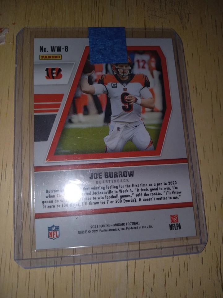 Joe Burrow 2021 Panini Mosaic Football Will To Win WW-8 | eBay