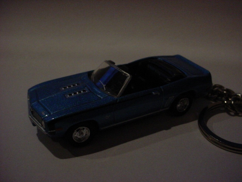 HOT 3D BLUE CHEVROLET CAMARO SS CUSTOM KEYCHAIN key keyring 69 muscle ...