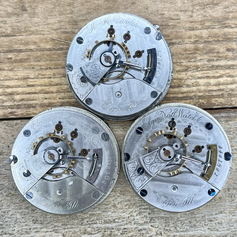 18s Elgin Pocket Watch Movements - Grade 33, 103 - 15 Jewels | eBay