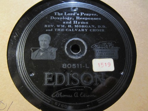 1919 EDISON Spoken Word Rev WILLIAM MORGAN Lord's Prayer Beatitudes ...