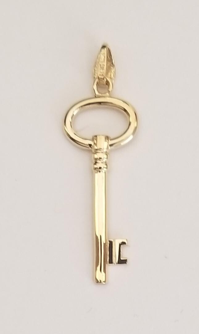 14k Real Solid Yellow Gold Key IIave Charm Pendant | eBay Australia