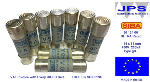 SIBA Fuse 5012406 50 124 06 14x51mm Ultra Rapid gR Fuse - Pick Your A ...