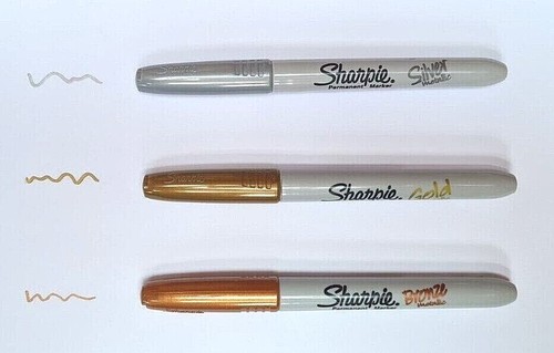 Sharpie Permanent Marker Pens Bullet Fine Point Tip Metallic Silver ...