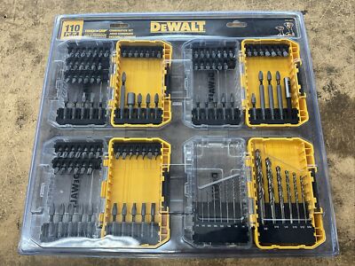 DEWALT DWA110SET 110 PC DRILL / DRIVER BIT SET W/ 4 Clear Hard Cases ...