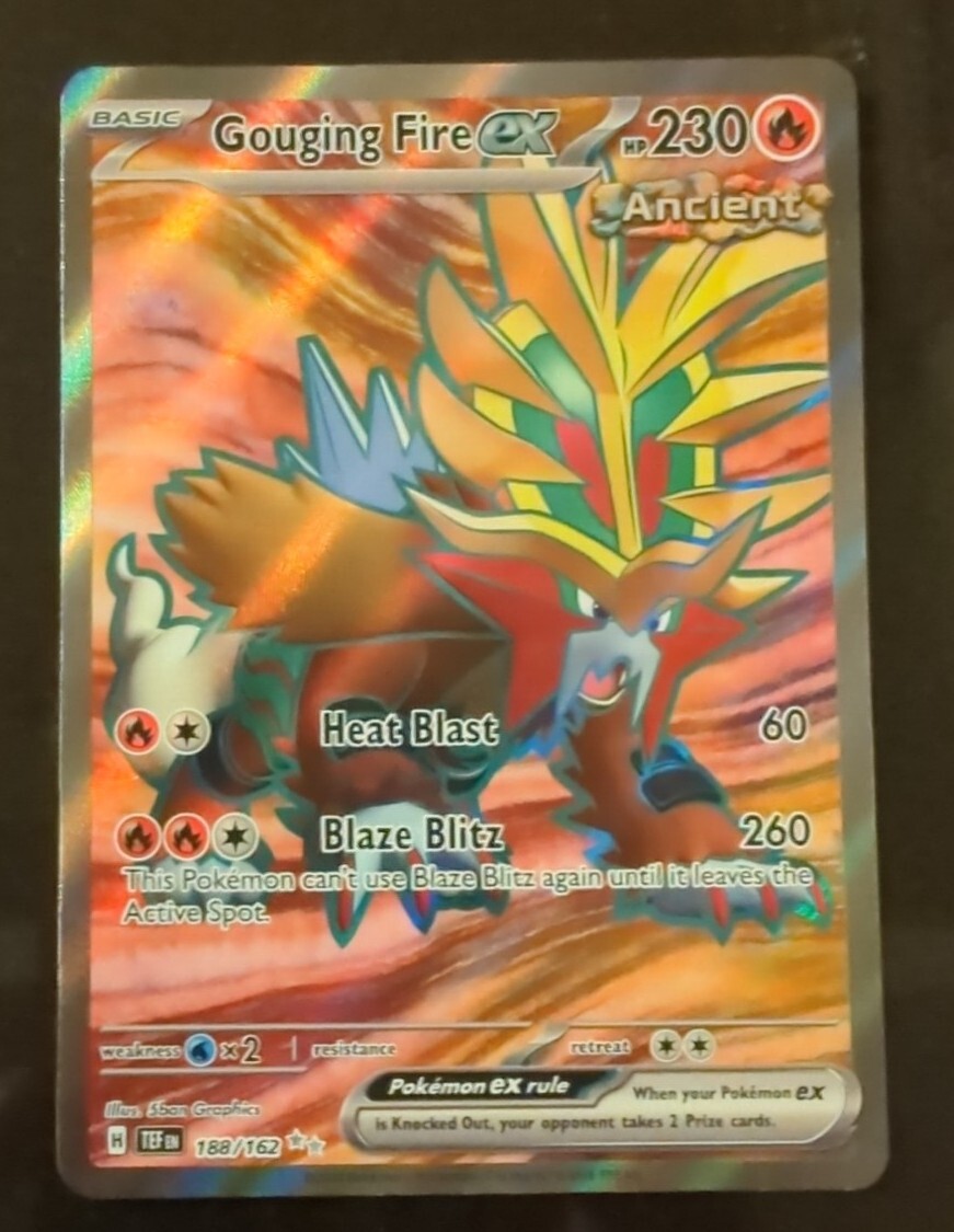 💥 Pokemon SV Temporal Forces Gouging Fire ex 188 Full Art Ancient Entei ...