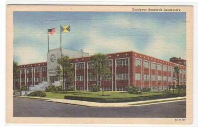 Goodyear Rubber Tire Research Laboratory linen postcard | eBay