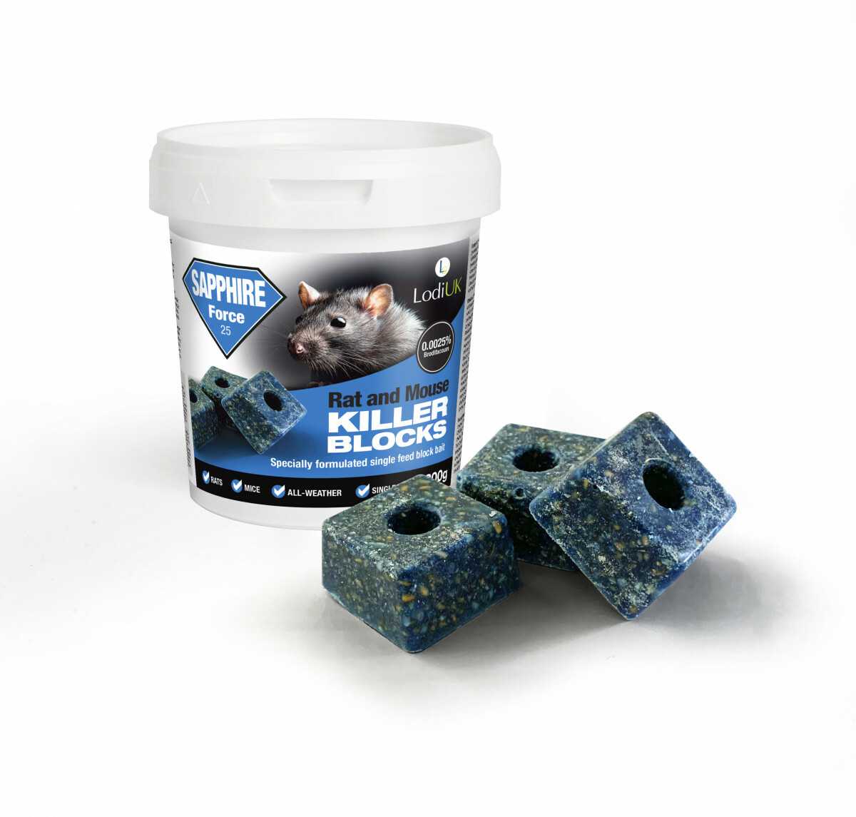 Rat Killer Poison Bait Blocks & Heavy Duty Rat Bait Box Kills in Singe ...