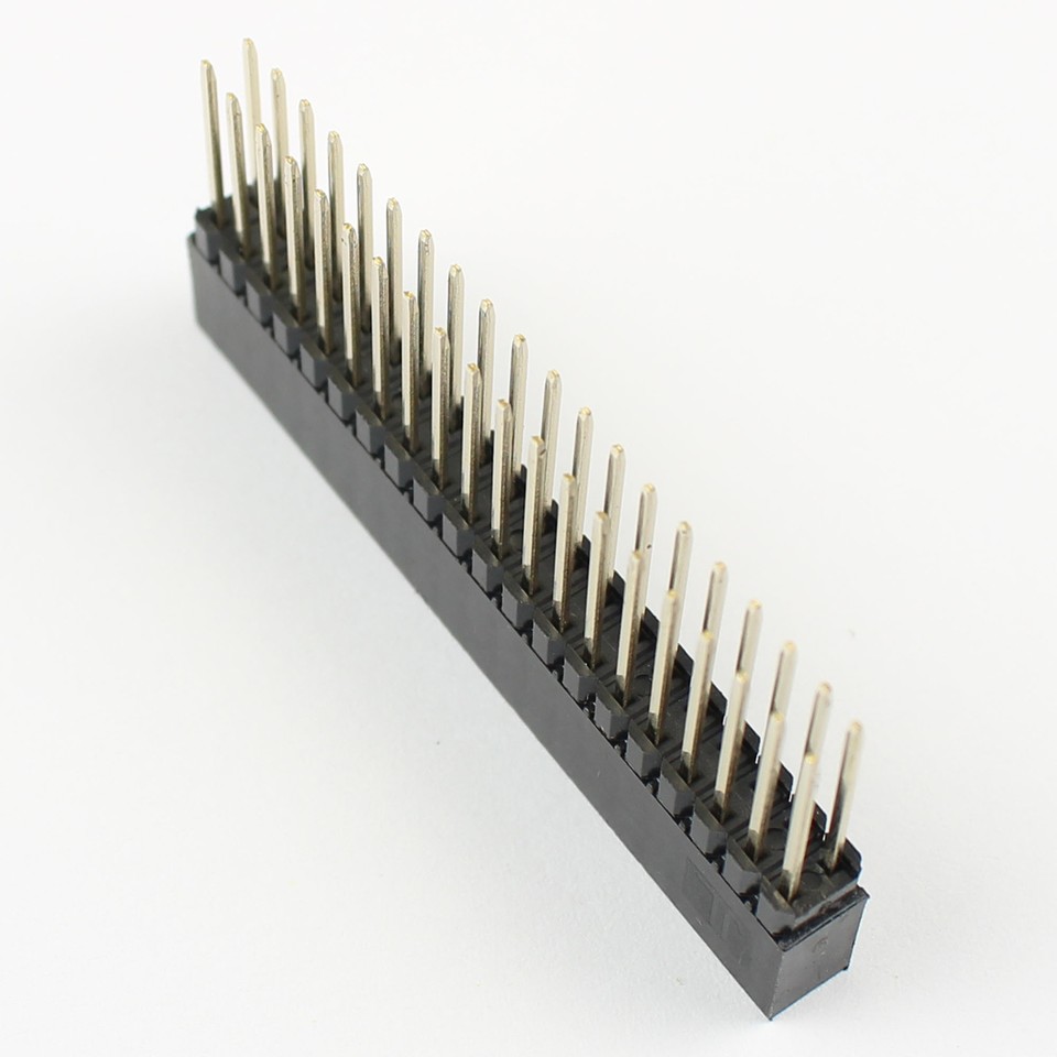 50Pcs 2.54mm Pitch 2x20 Pin 40 Pin Double Row Long Pin Female Header ...