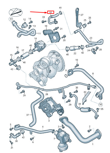 NEW AUDI A4 B9 ENGINE WATER FEED PIPE 06M145920D ORIGINAL NO DUTY TO 🇺🇸 ...