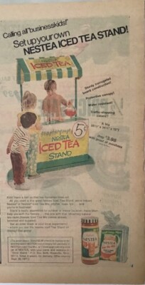 1971 newspaper ad for Nestea Iced Tea mix - Set up your own Iced Tea ...