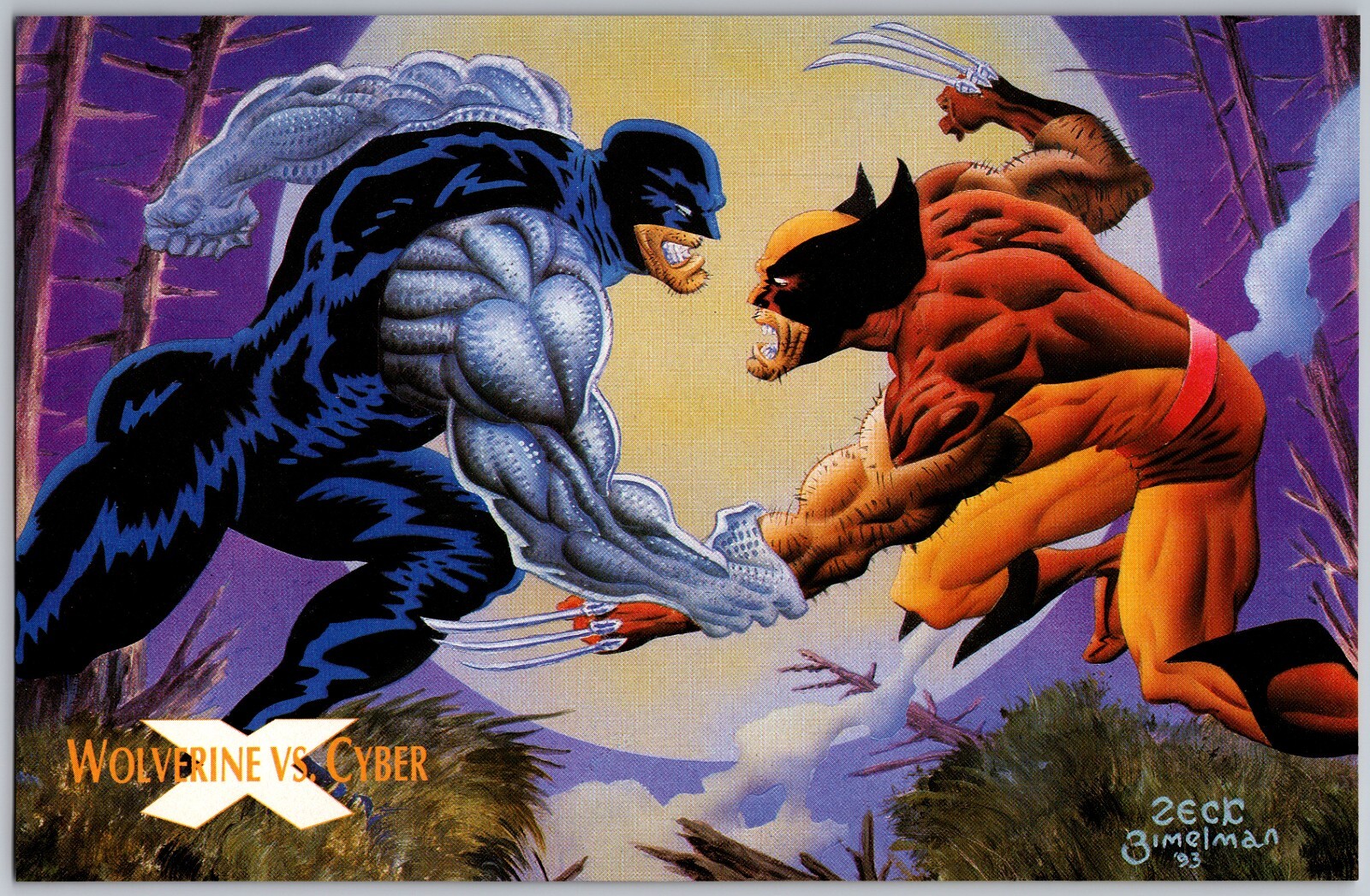 Wolverine Cyber Wolfsbane Comic Poster Fleer Ultra X-Men Art Original ...