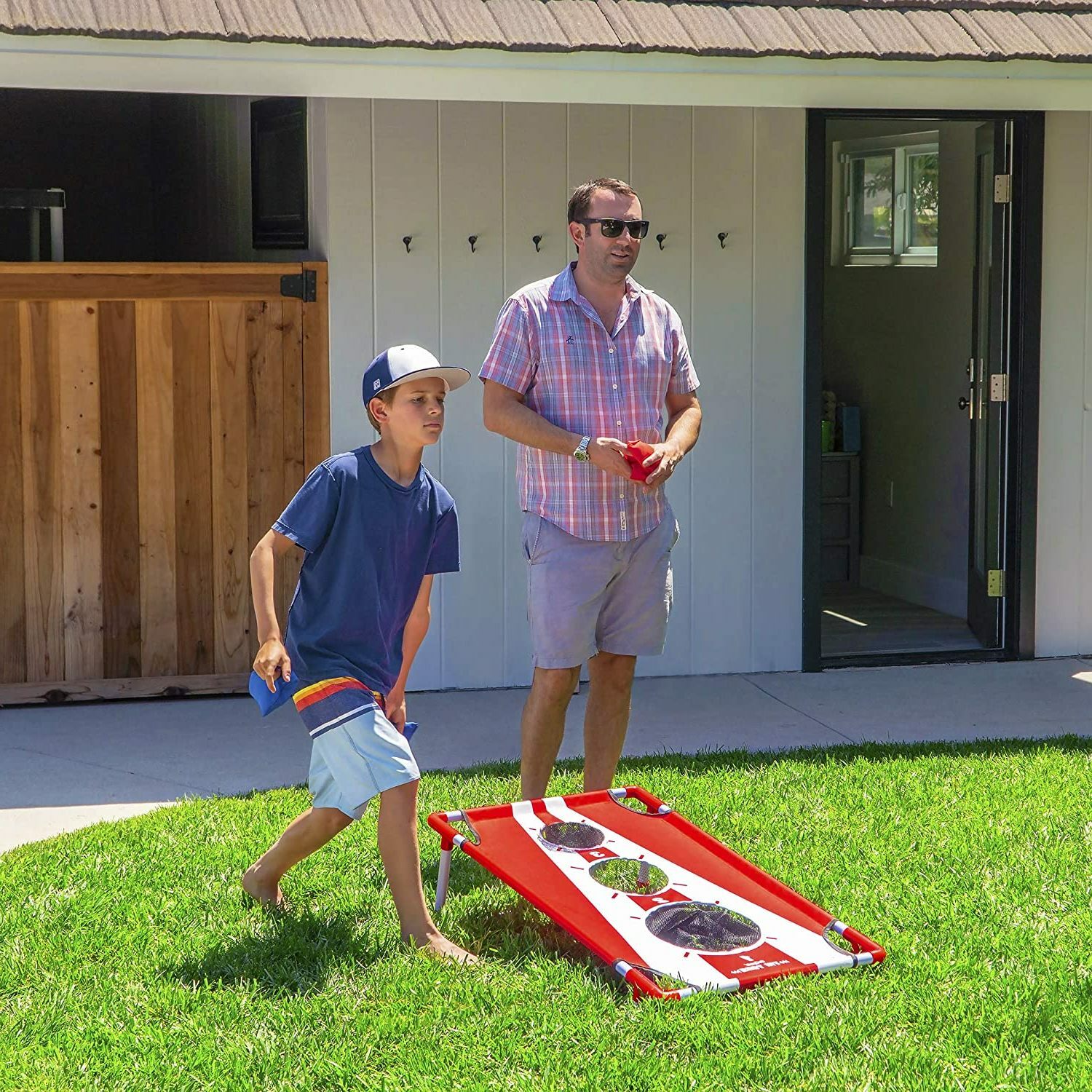 Bullseye Bounce Tri Toss Cornhole Game Kids Adults Toy Home Backyard ...